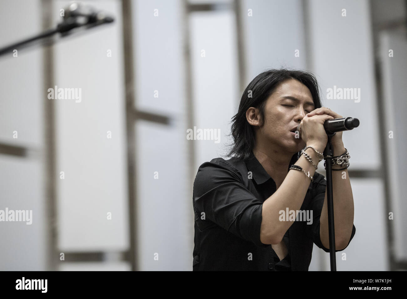Chinese rock band Black Panther takes part in a rehearsal for the ...