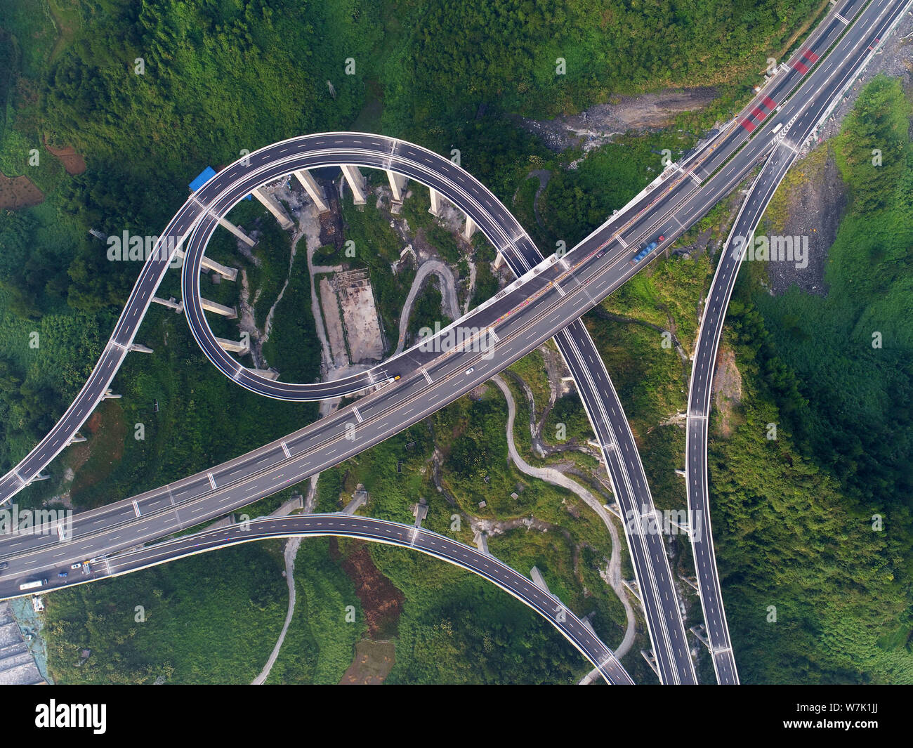 Aerial view of the Yongshun-Jishou (Yongji) Expressway Shijiazhai ...