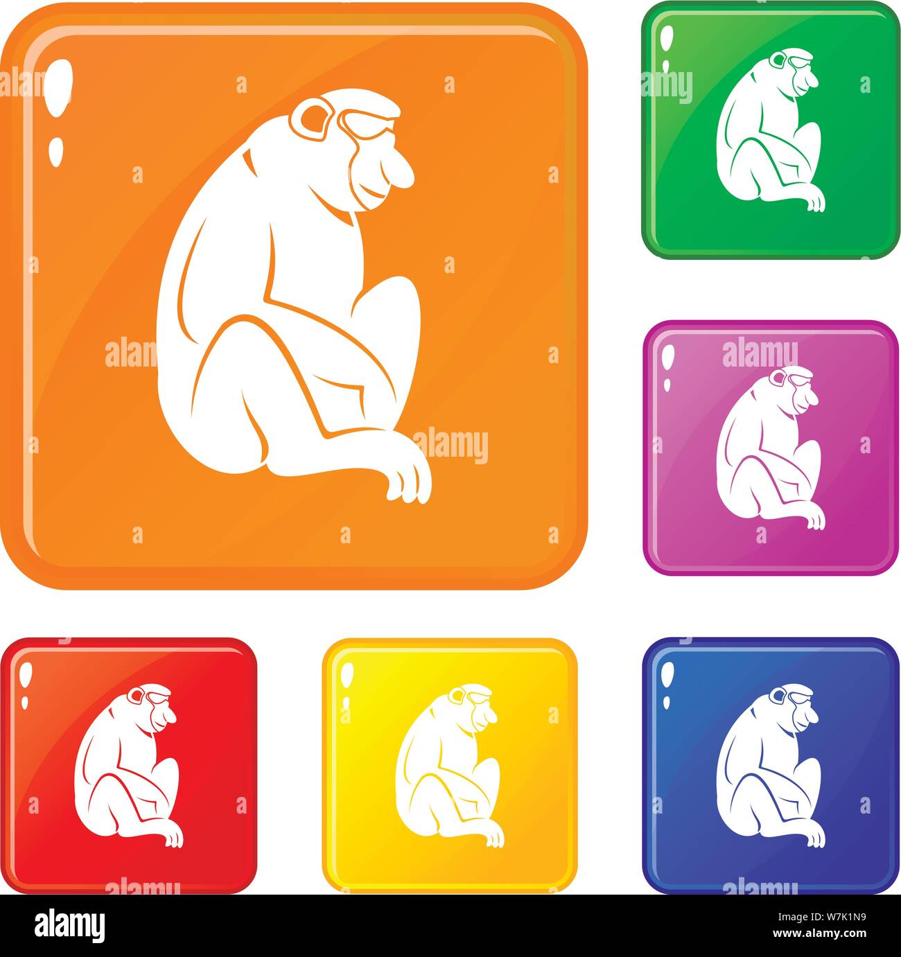 Orangutan icons set vector color Stock Vector Image & Art - Alamy