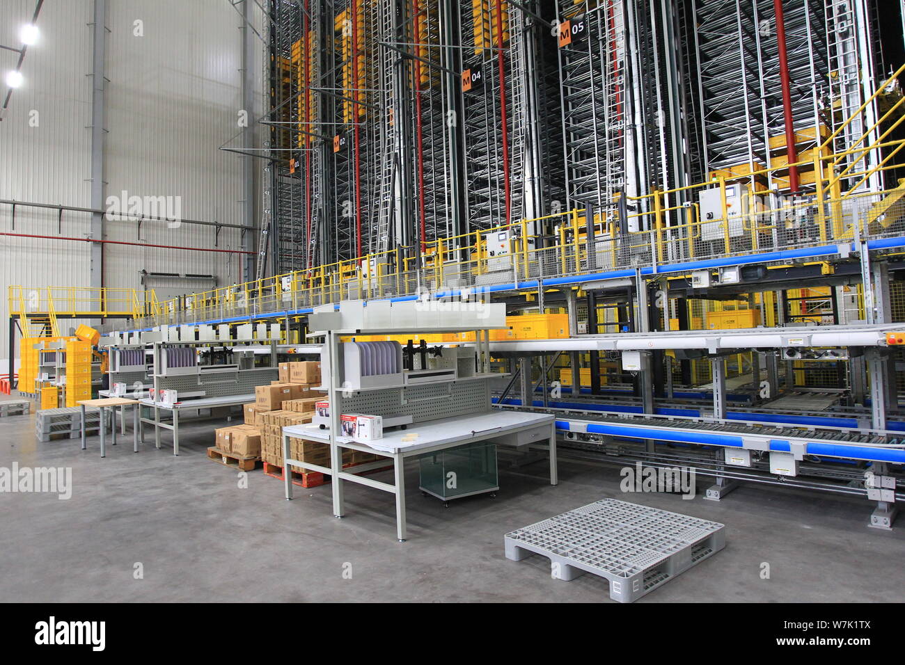 Interior view of the smart warehouse in the third-generation ...