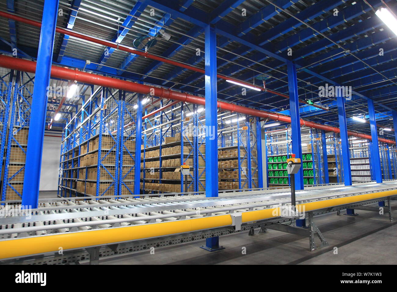 Interior view of the smart warehouse in the third-generation ...