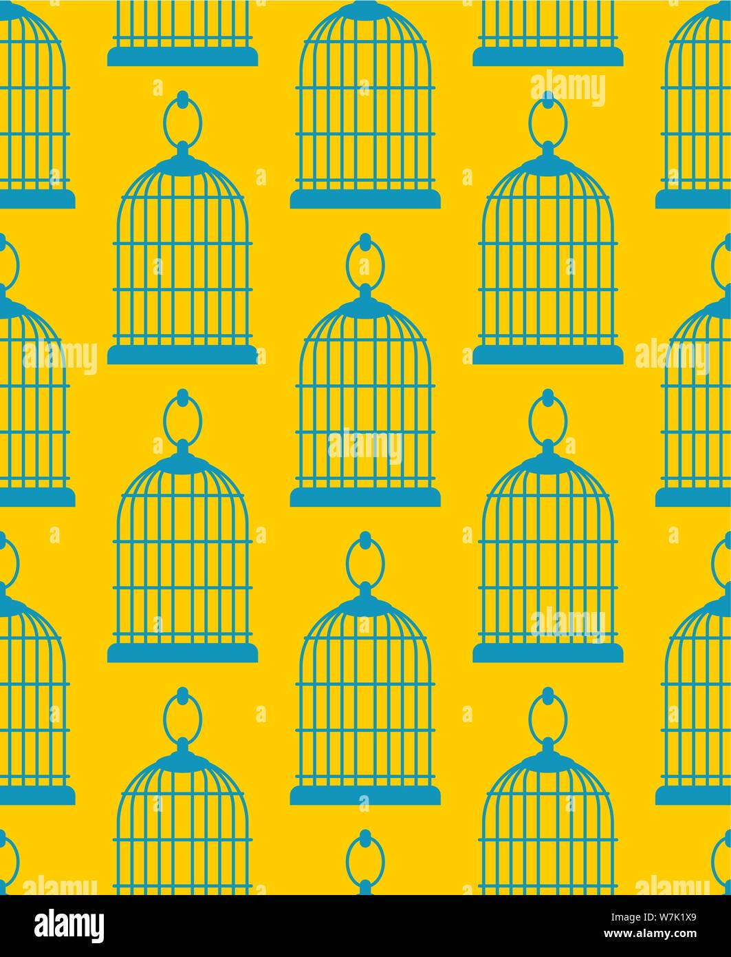 Empty birdcage pattern seamless. cage for brid background . vector ...