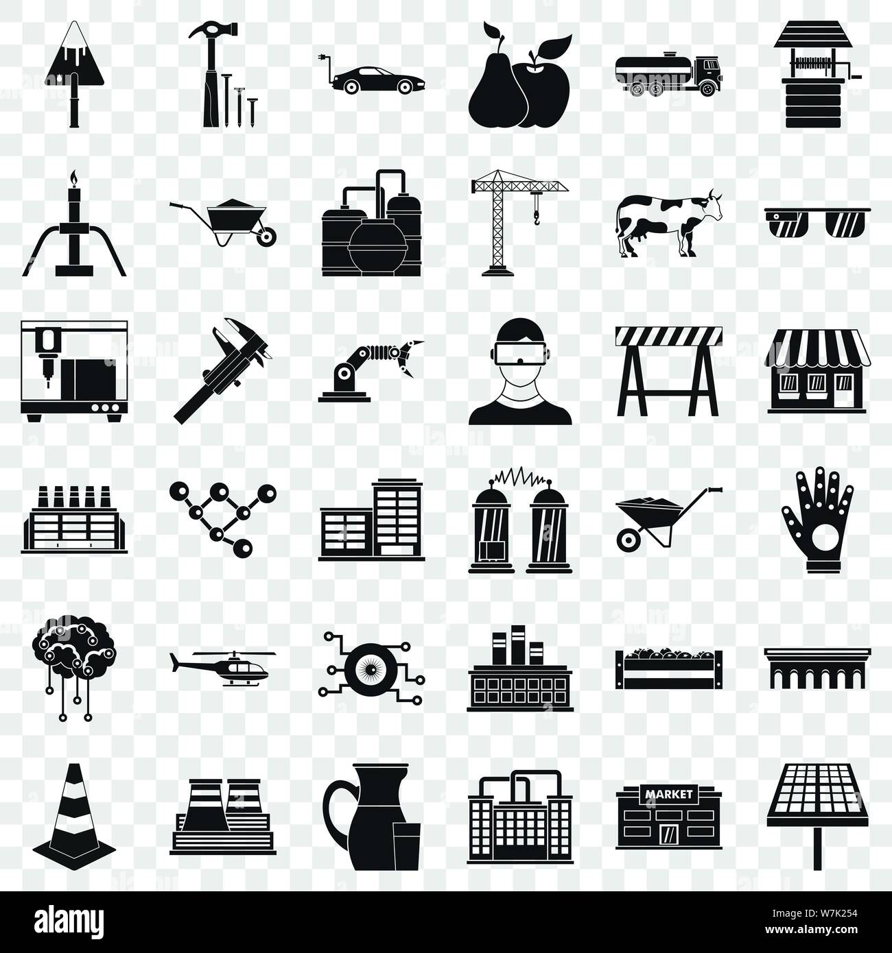 Market icons set, simple style Stock Vector Image & Art - Alamy