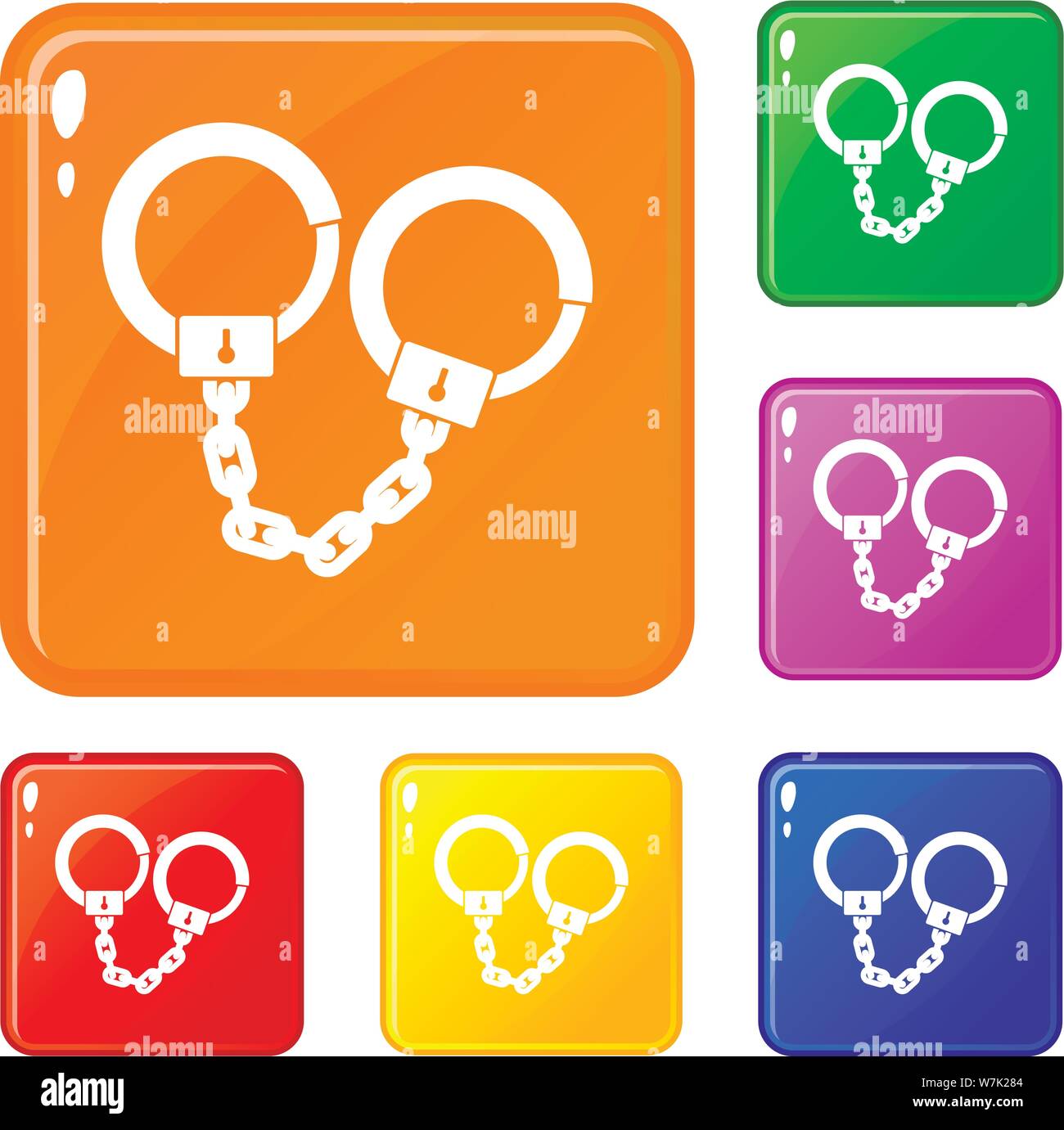 Handcuffs icons set vector color Stock Vector Image & Art - Alamy