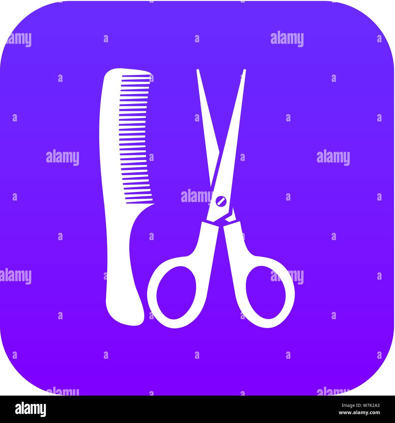 Scissors and comb icon digital purple Stock Vector Image & Art - Alamy
