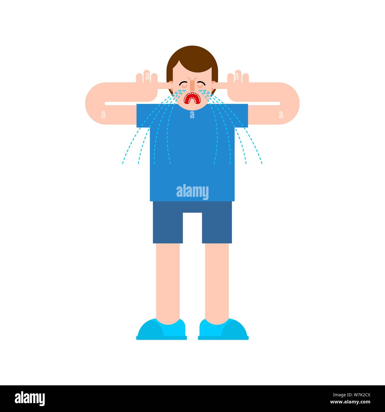 Cartoon illustration male baby crying hi-res stock photography and ...