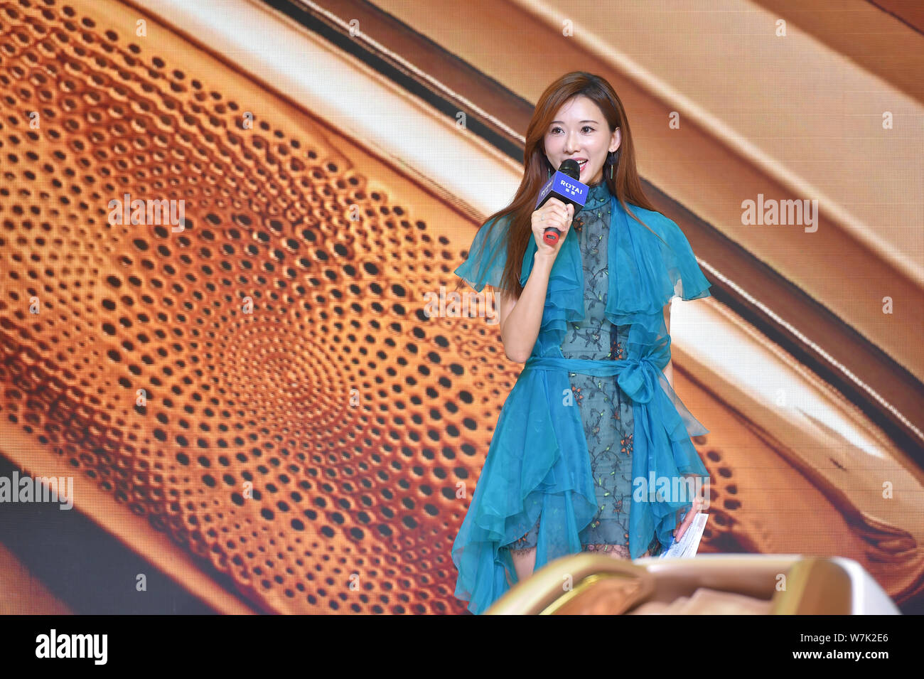 Taiwanese model and actress Lin Chi-ling attends a promotional event by massage chair brand ...