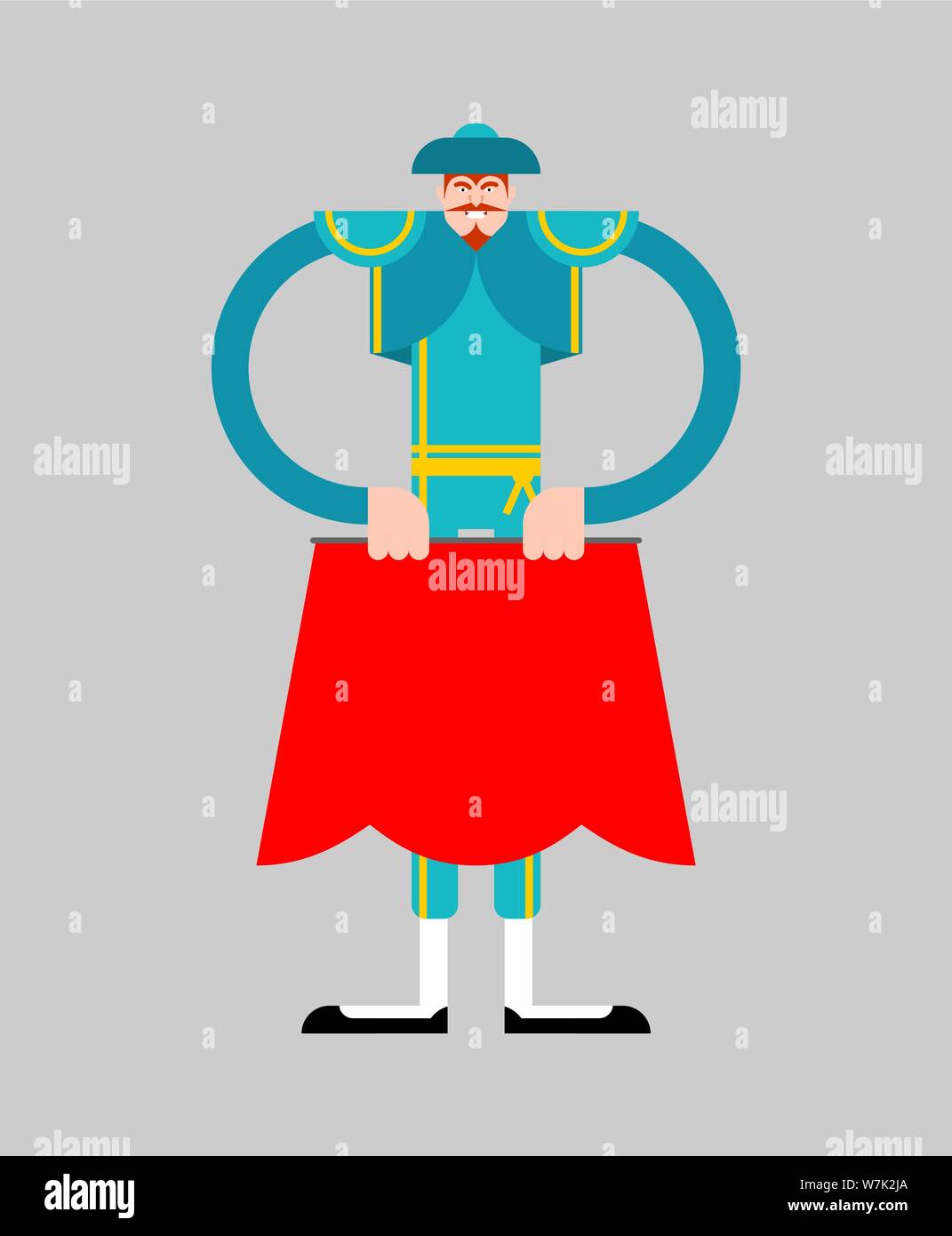 Bullfighter isolated. Matador cartoon. Bullfight vector illustration ...