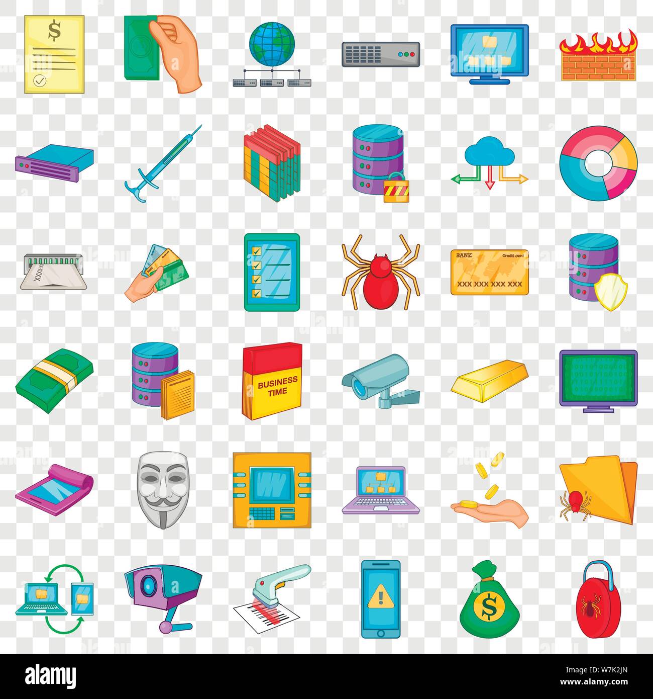 Security shield icons set, cartoon style Stock Vector Image & Art - Alamy
