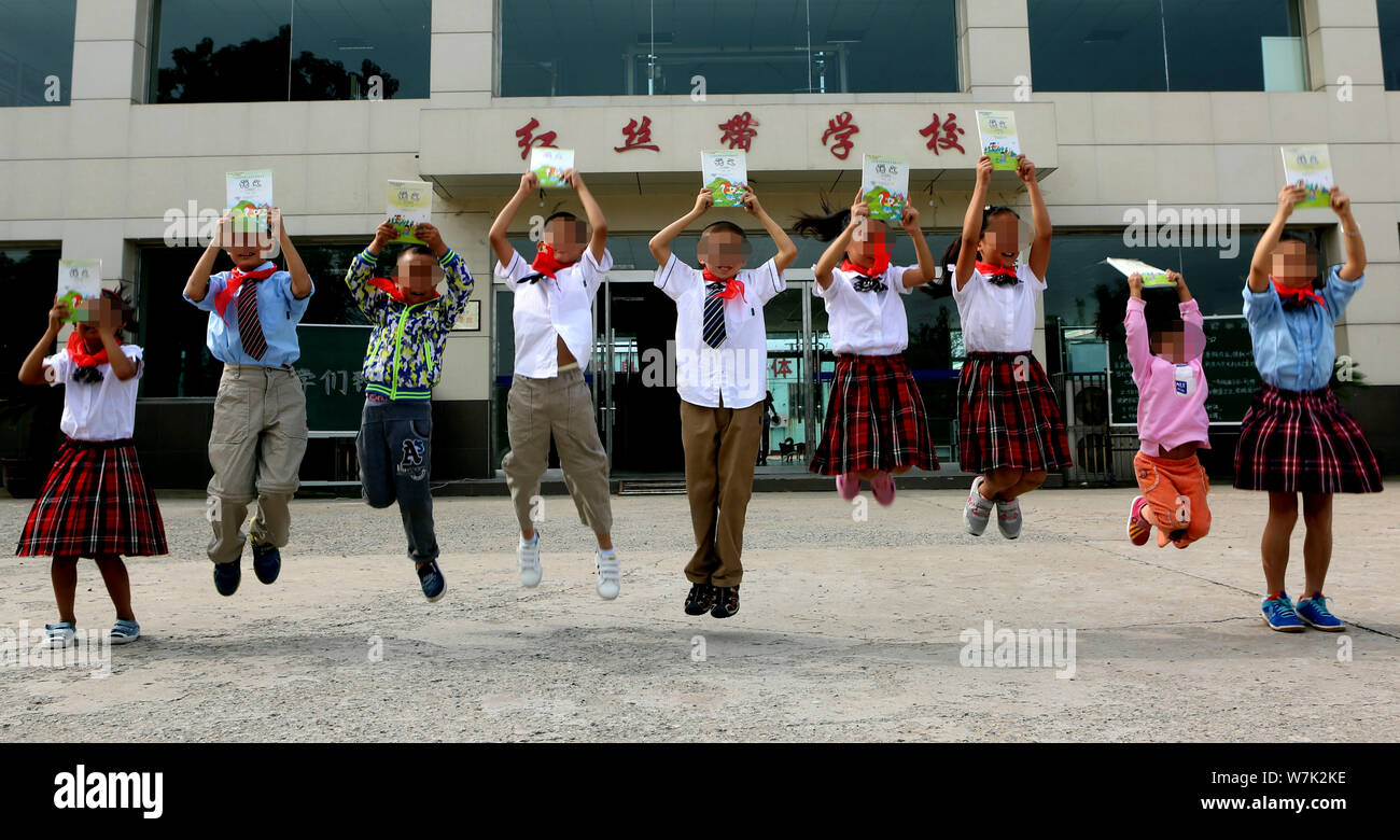 Chinese students are pictured at the Linfen Red Ribbon School in Linfen ...