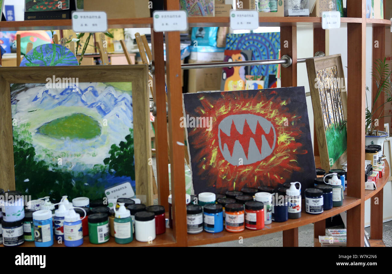 Colorful paintings created by children with mental and intellectual ...