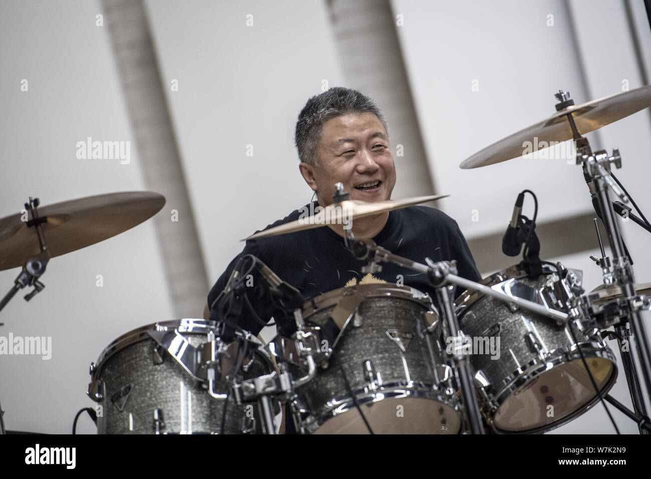 Chinese rock band Black Panther takes part in a rehearsal for the ...
