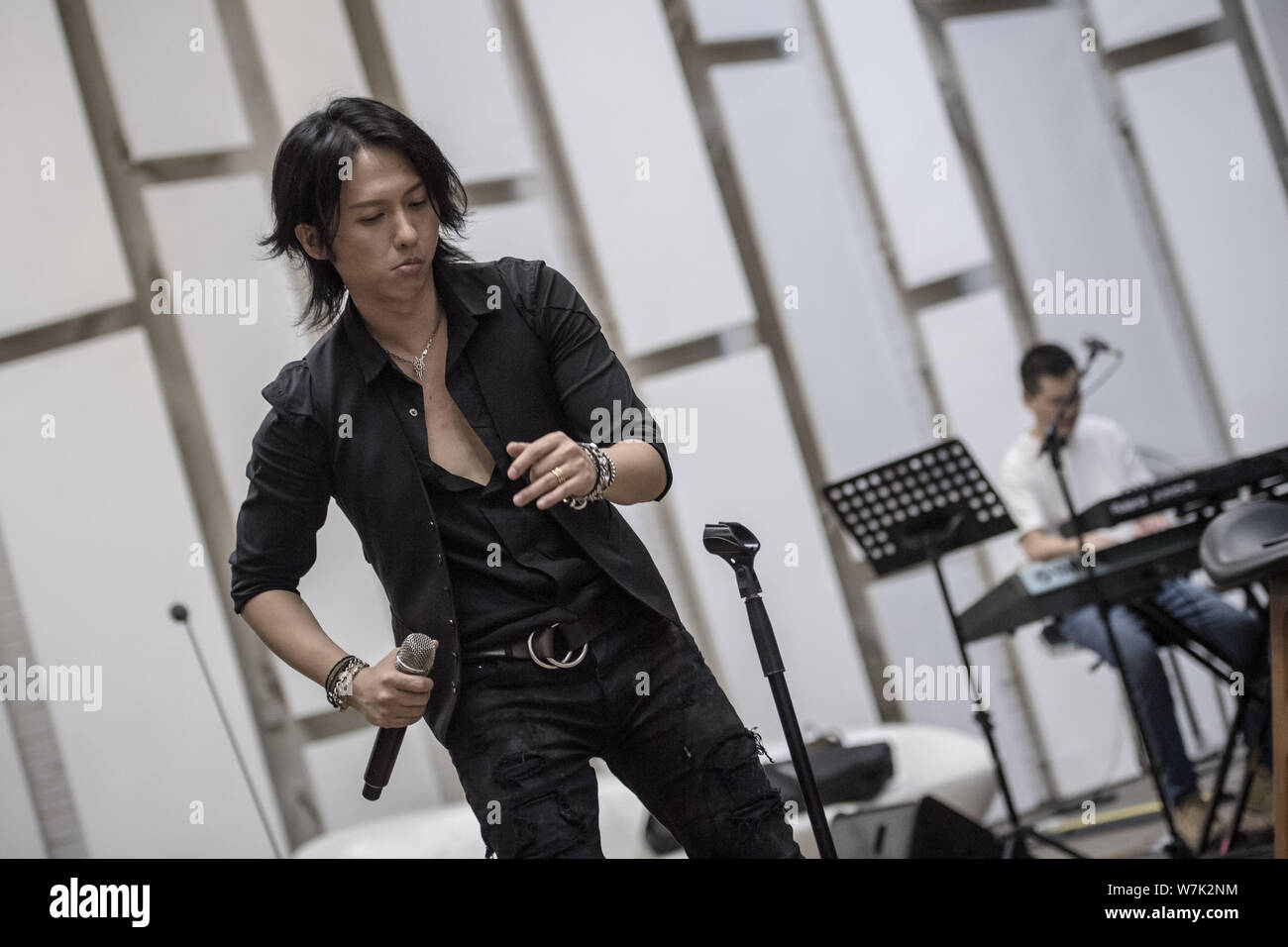 Chinese rock band Black Panther takes part in a rehearsal for the ...