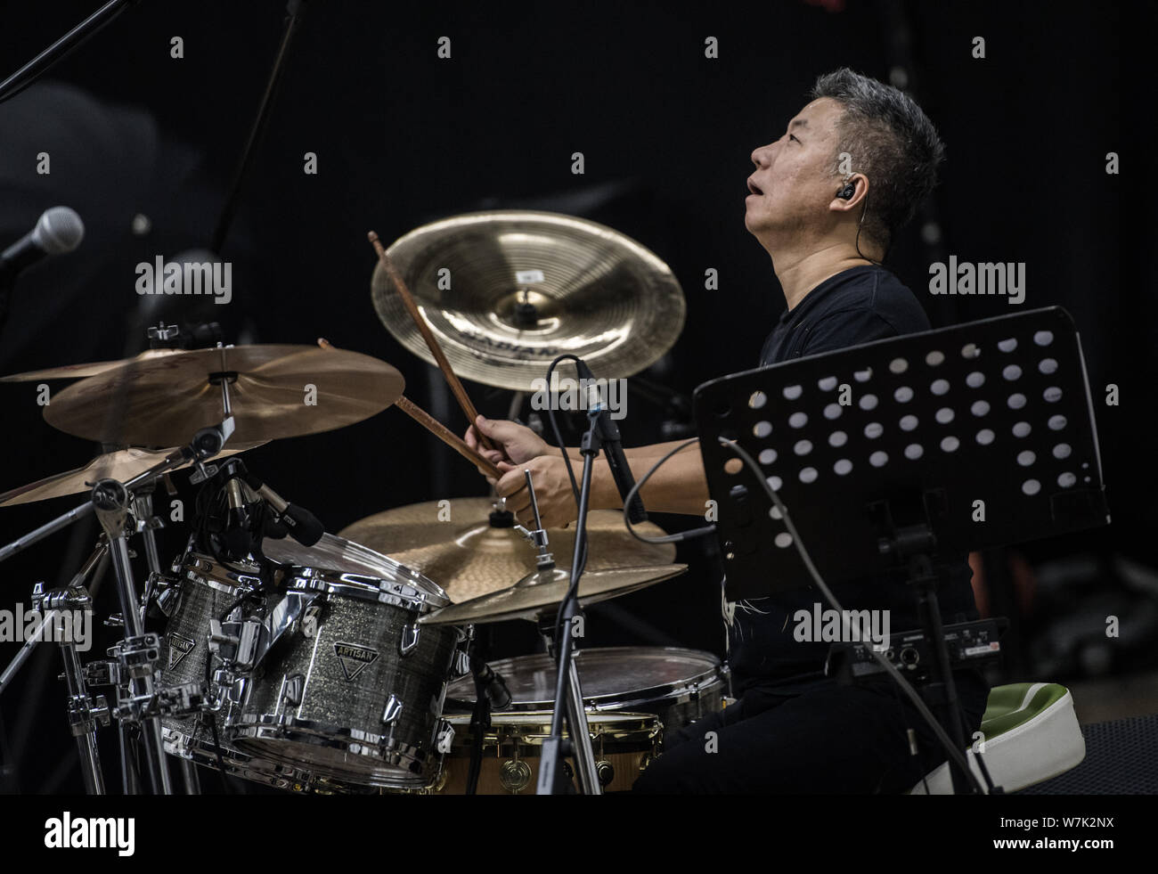 Chinese rock band Black Panther takes part in a rehearsal for the ...
