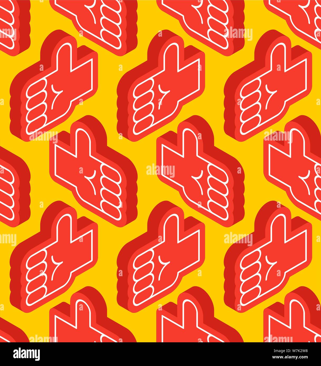 Fan Foam Hand pattern seamless. Thumb up sign vector background Stock ...