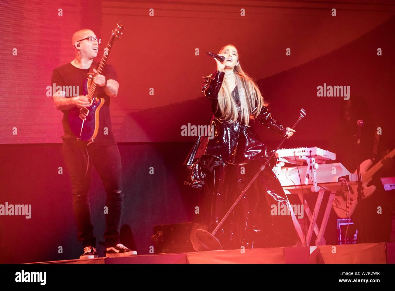 --FILE--American singer and actress Ariana Grande performs at a concert ...