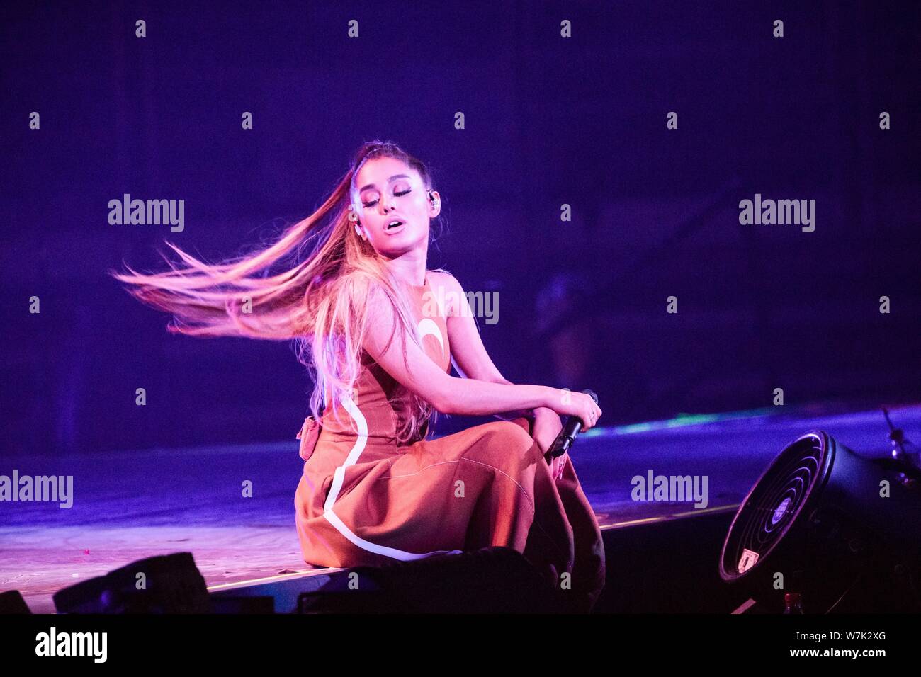 --FILE--American singer and actress Ariana Grande performs at a concert ...