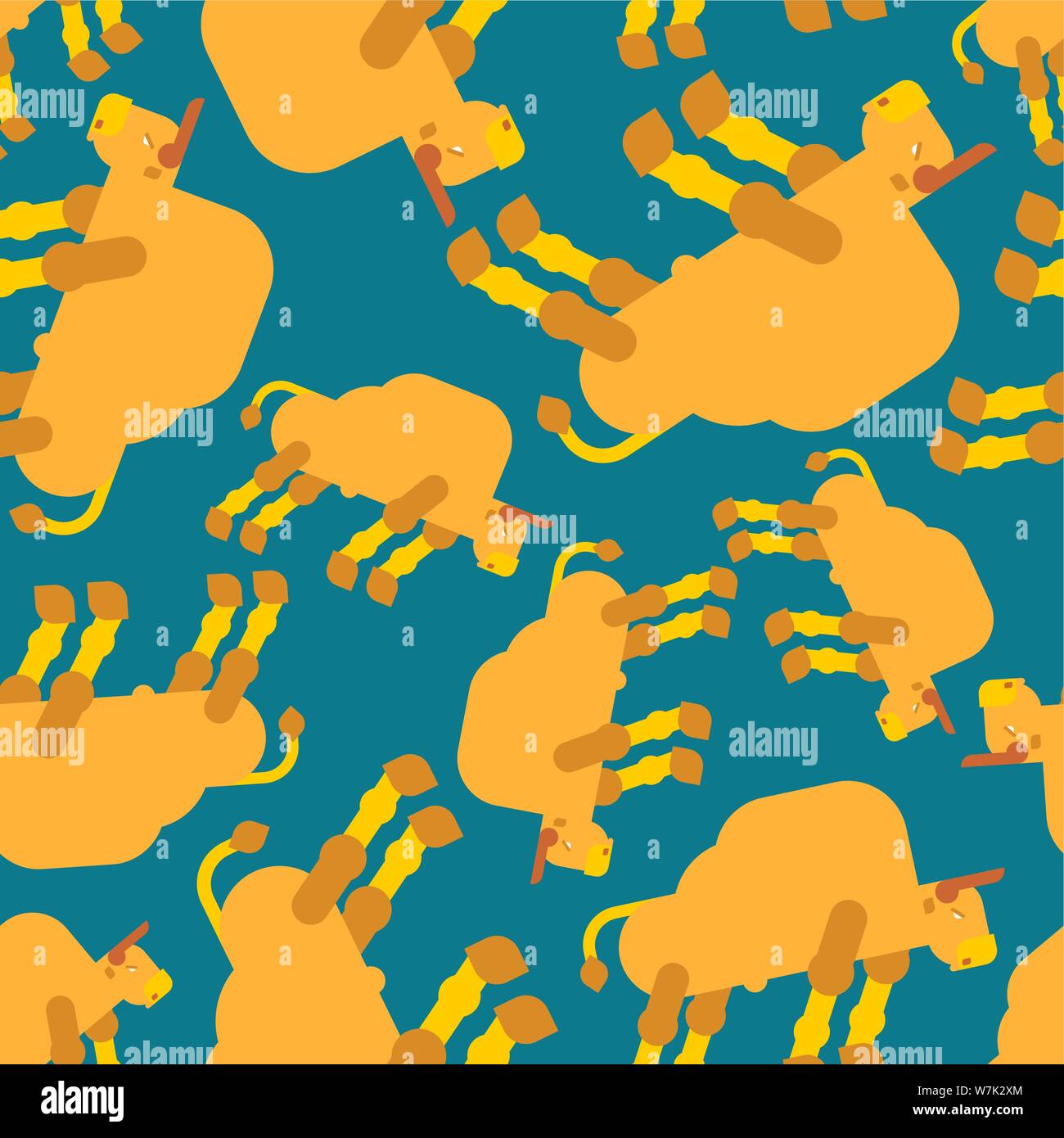 Gold Bull pattern seamless. ox background. vector texture Stock Vector ...