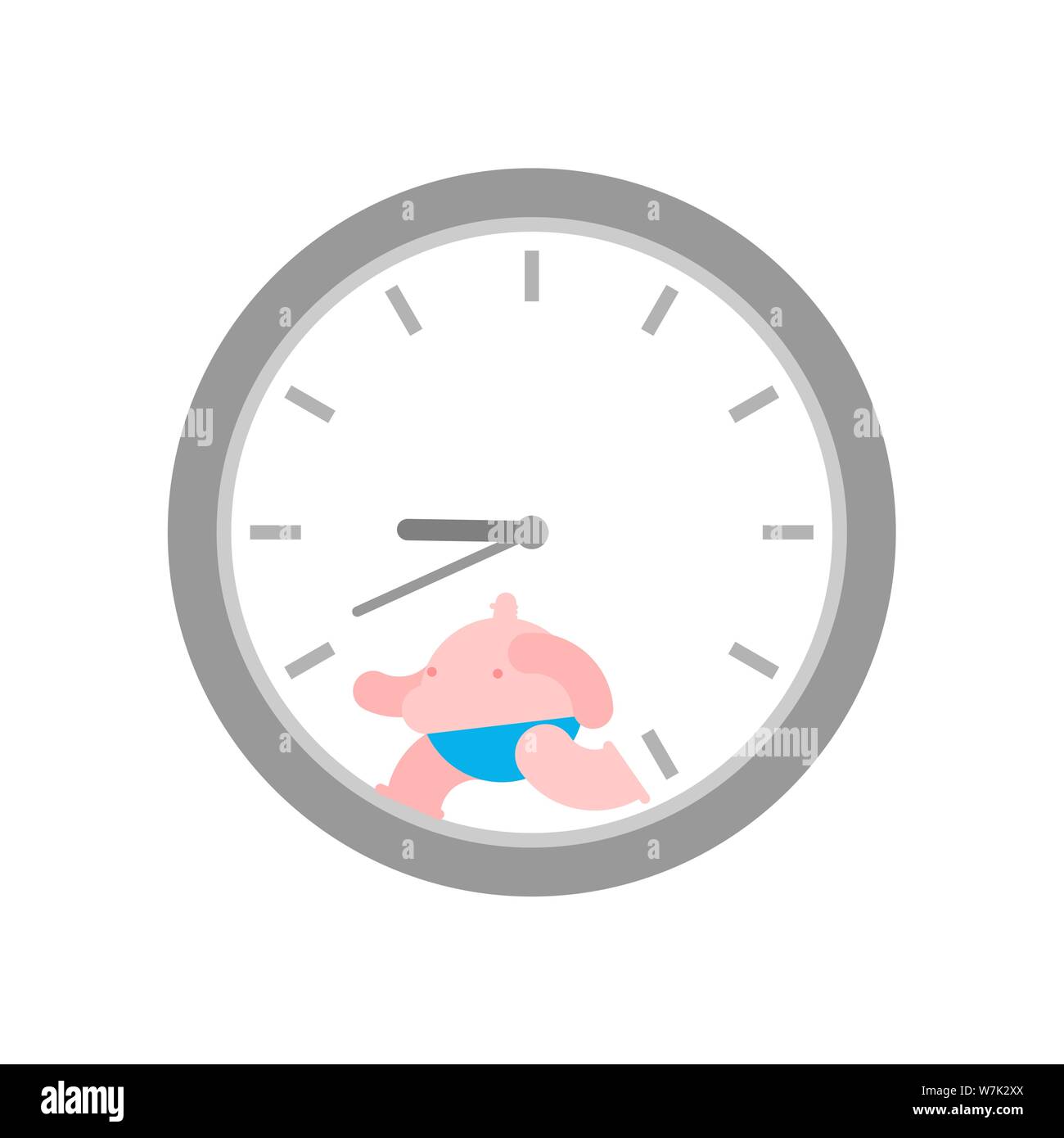 Fat man inside clock. Time to lose weight Stock Vector Image & Art - Alamy