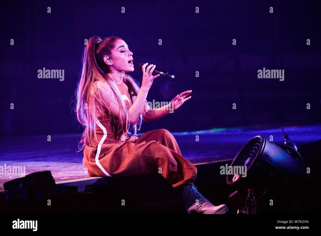 --FILE--American singer and actress Ariana Grande performs at a concert ...