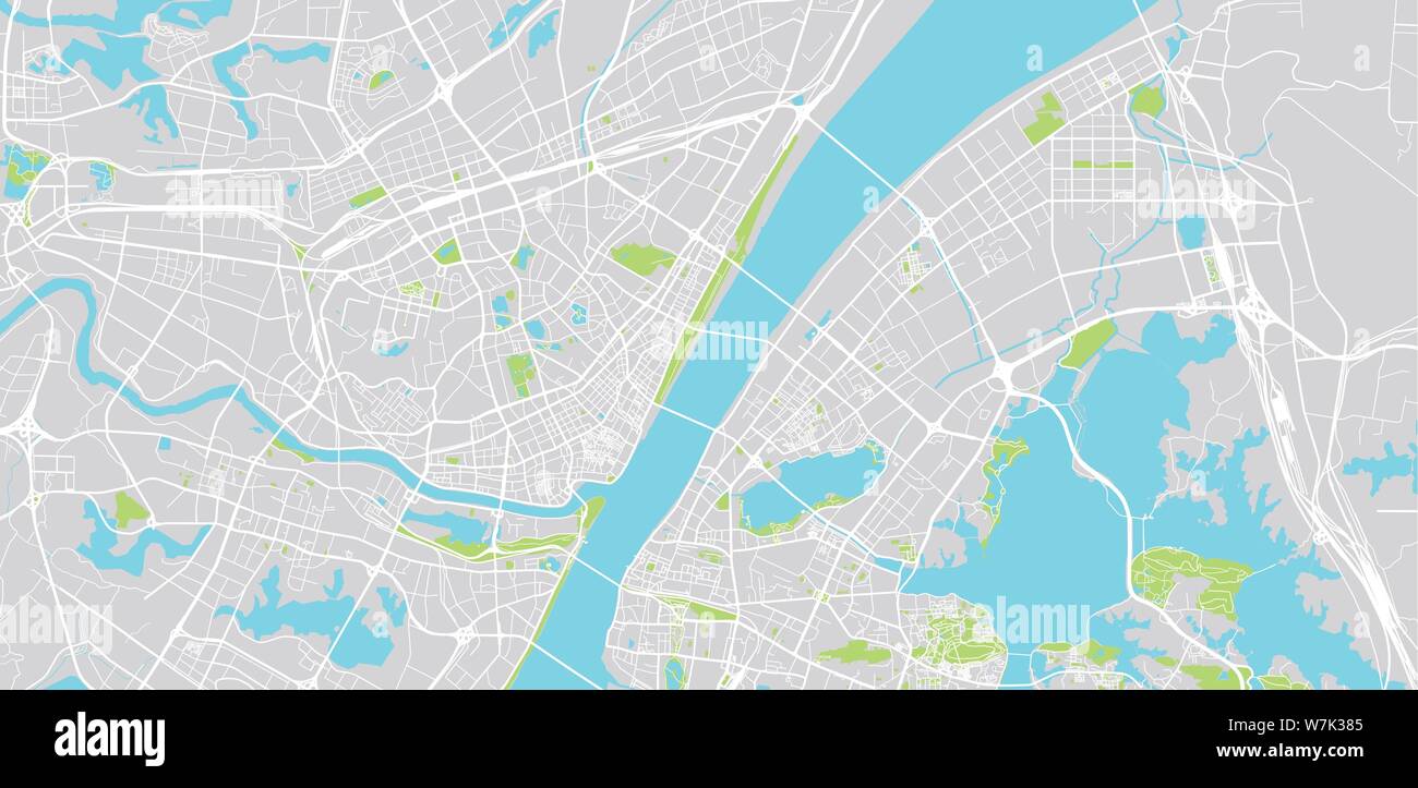 Urban vector city map of Wuhan, China Stock Vector Image & Art - Alamy