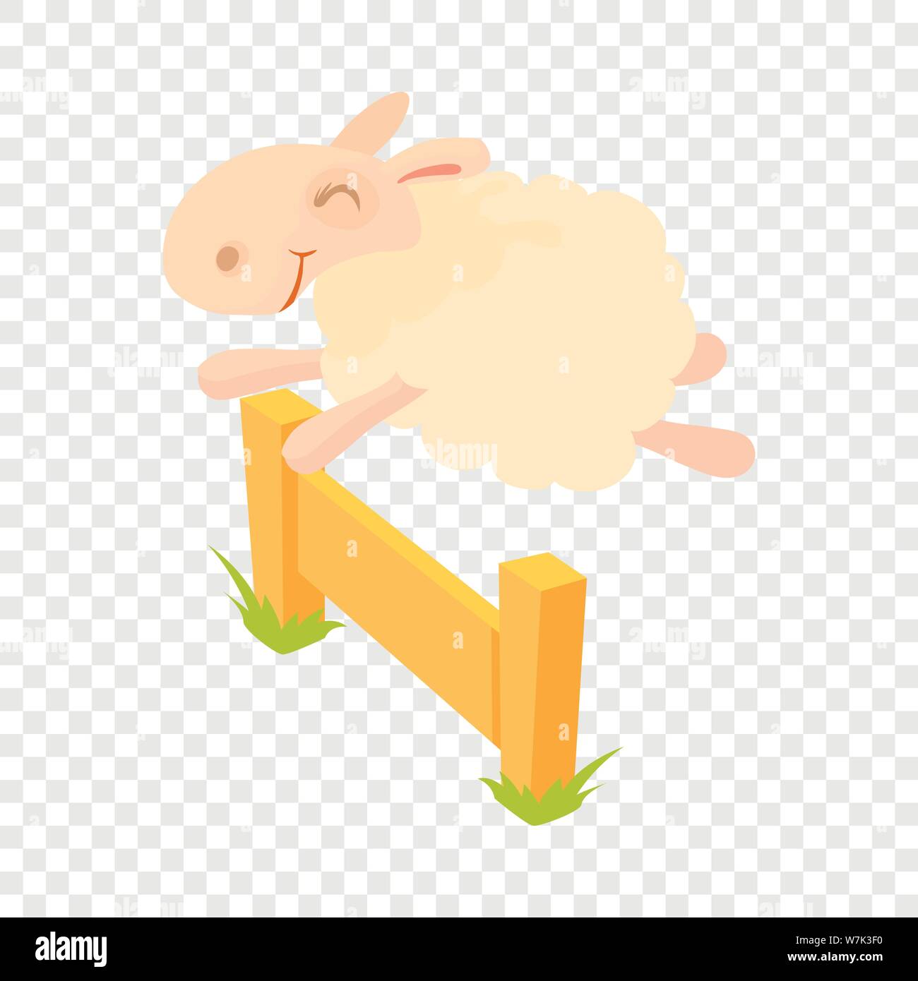 Sheep jumping over barrier icon, cartoon style Stock Vector Image & Art ...