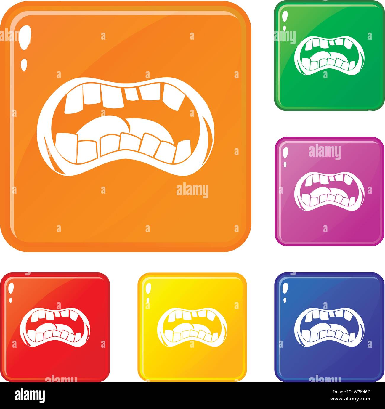 Zombie mouth icons set vector color Stock Vector Image & Art - Alamy