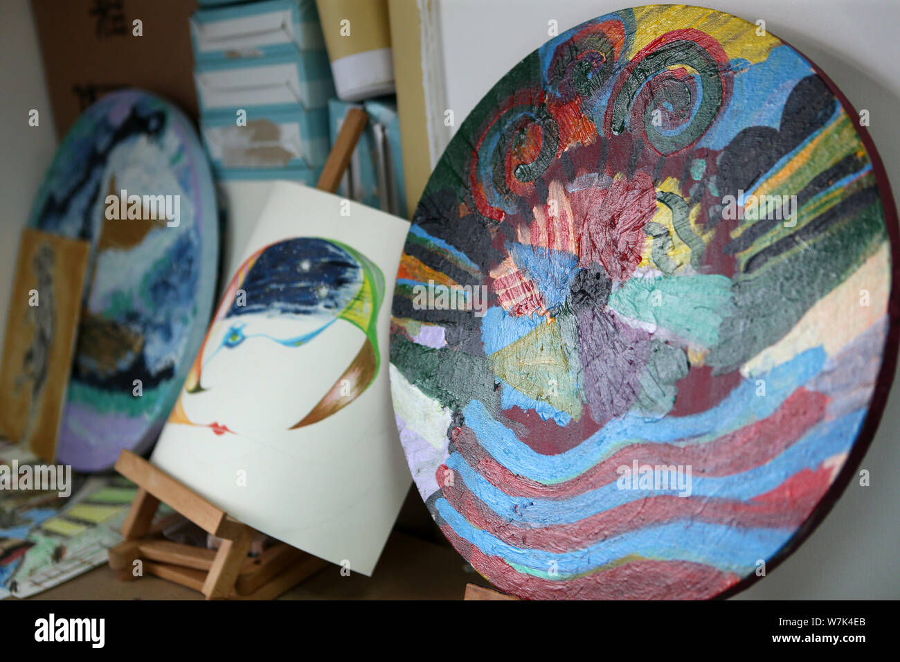 Colorful paintings created by children with mental and intellectual ...