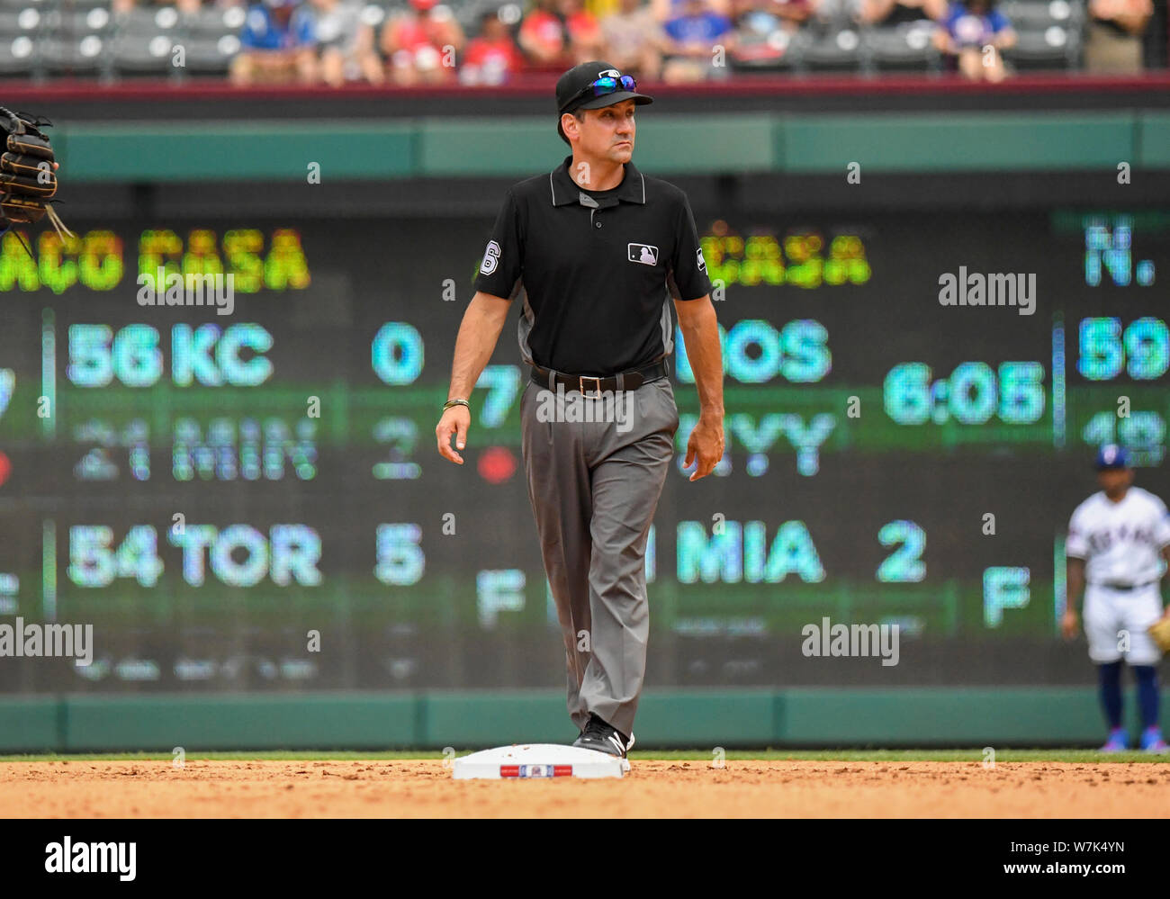 August 04, 2019: MLB umpire David Rackley #86 during a Major League ...