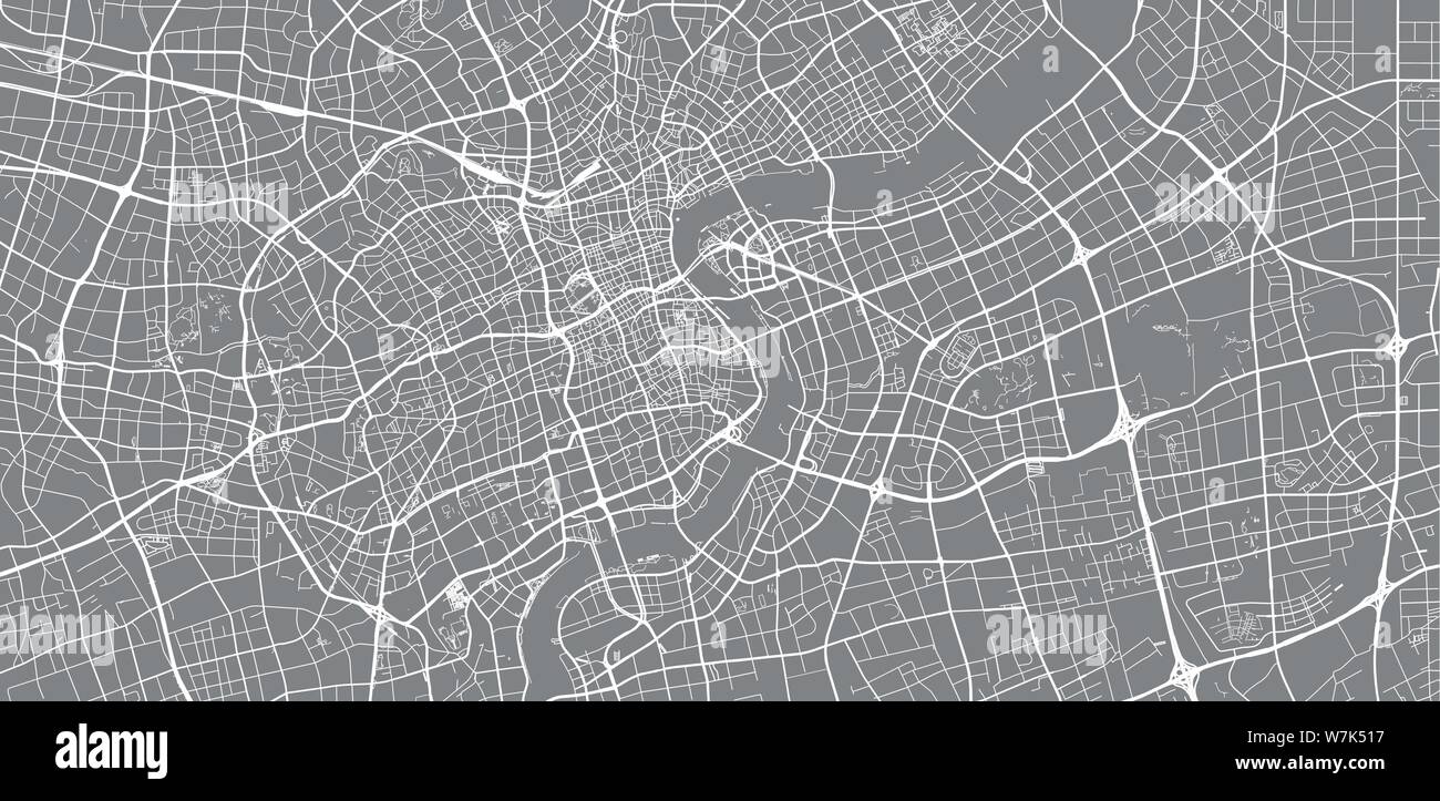 Urban vector city map of Shanghai, China Stock Vector Image & Art - Alamy