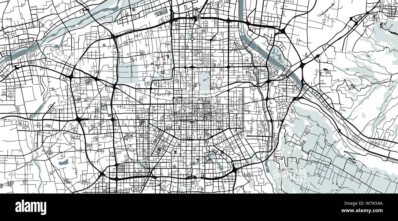 Urban vector city map of Xian, China Stock Vector Image & Art - Alamy