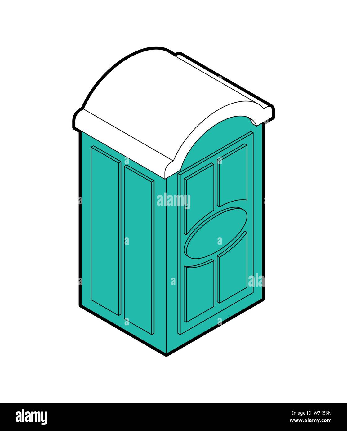 Portable toilet isolated. WC Street palstic vector illustration Stock ...