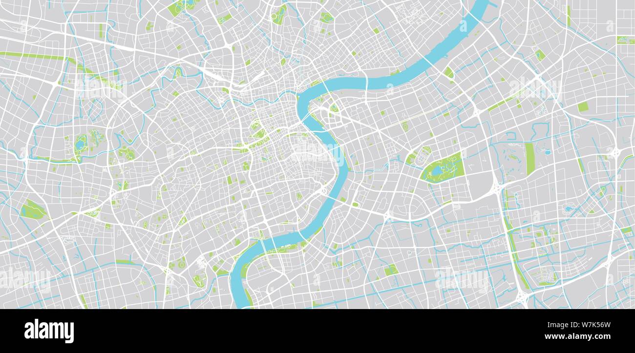 Urban vector city map of Shanghai, China Stock Vector Image & Art - Alamy