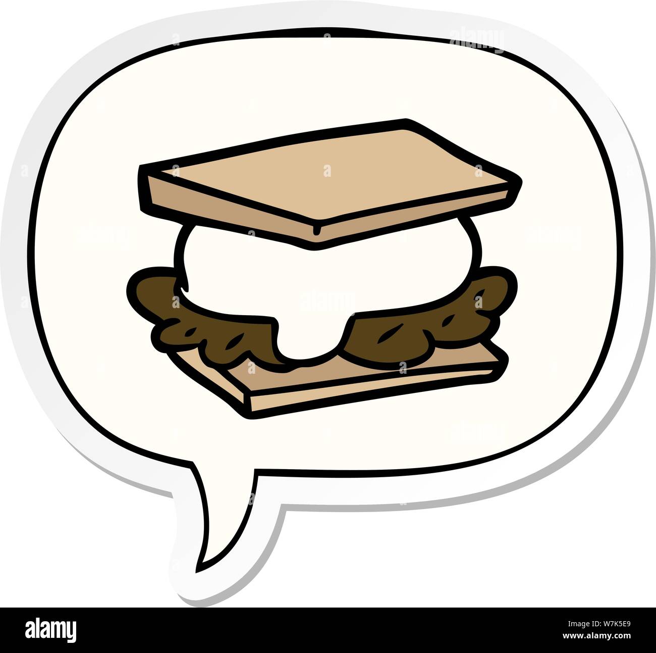 smore cartoon with speech bubble sticker Stock Vector Image & Art - Alamy