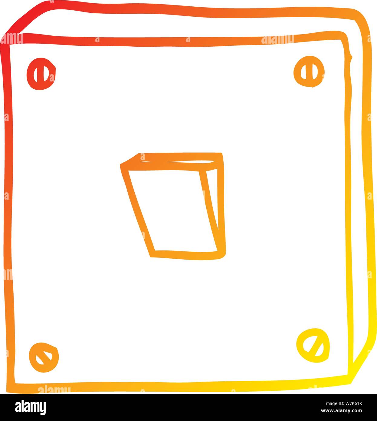 warm gradient line drawing of a cartoon light switch Stock Vector Image ...