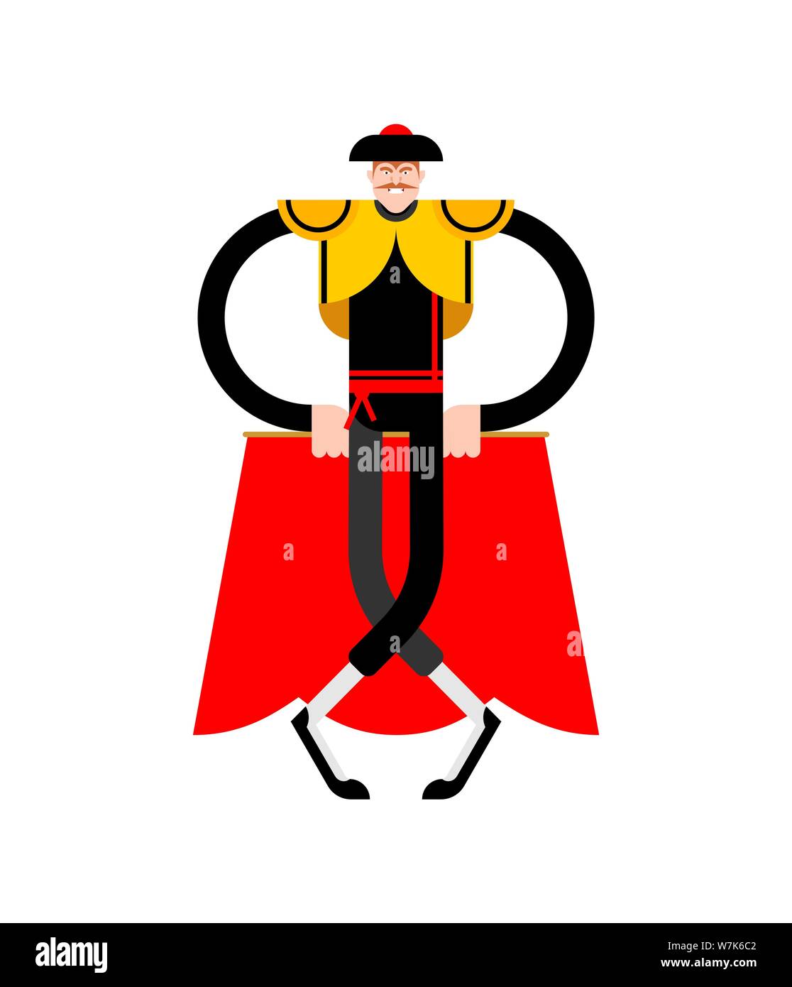 Matador isolated. Bullfighter cartoon. Bullfight vector illustration ...