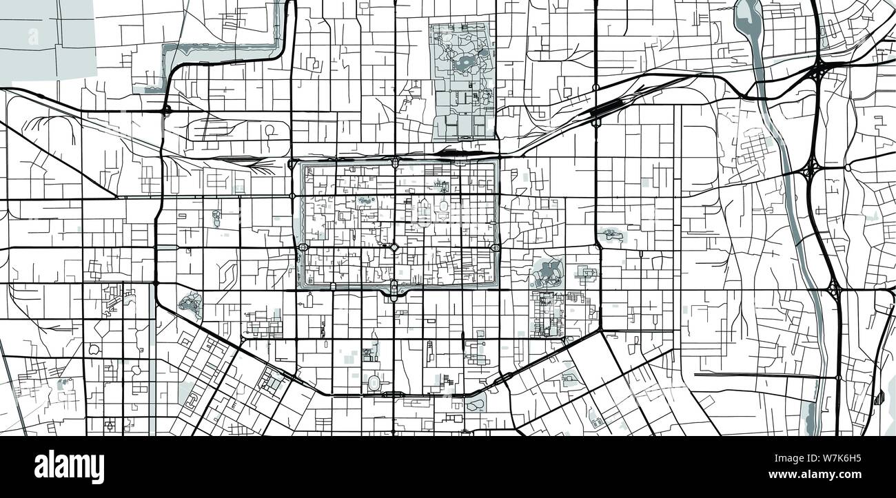 Urban vector city map of Xian, China Stock Vector Image & Art - Alamy