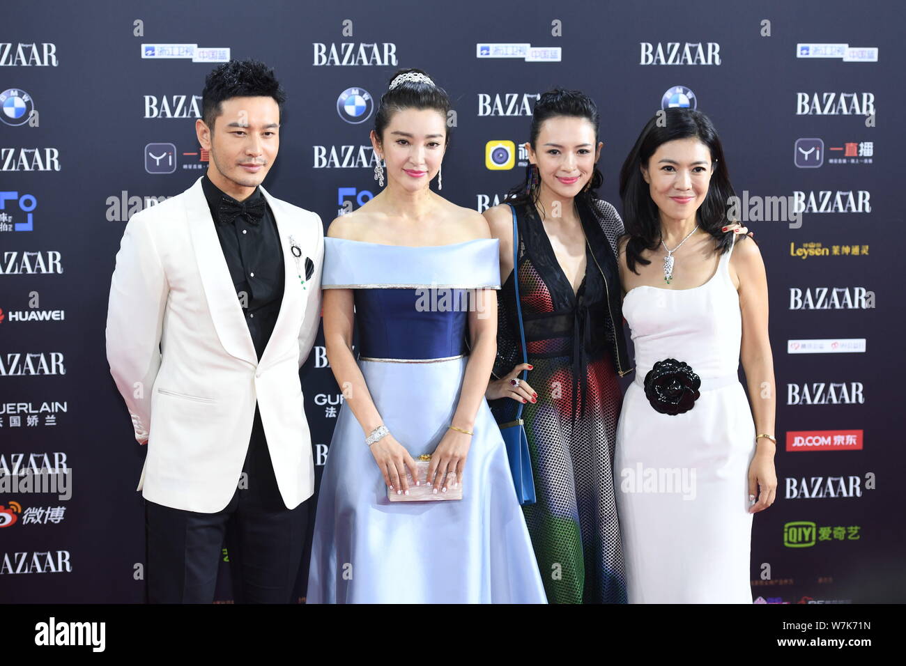 (From left) Chinese actor Huang Xiaoming, actresses Li Bingbing and ...