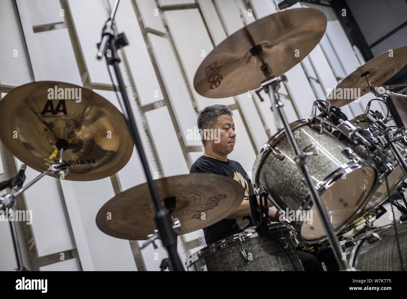 Chinese rock band Black Panther takes part in a rehearsal for the ...