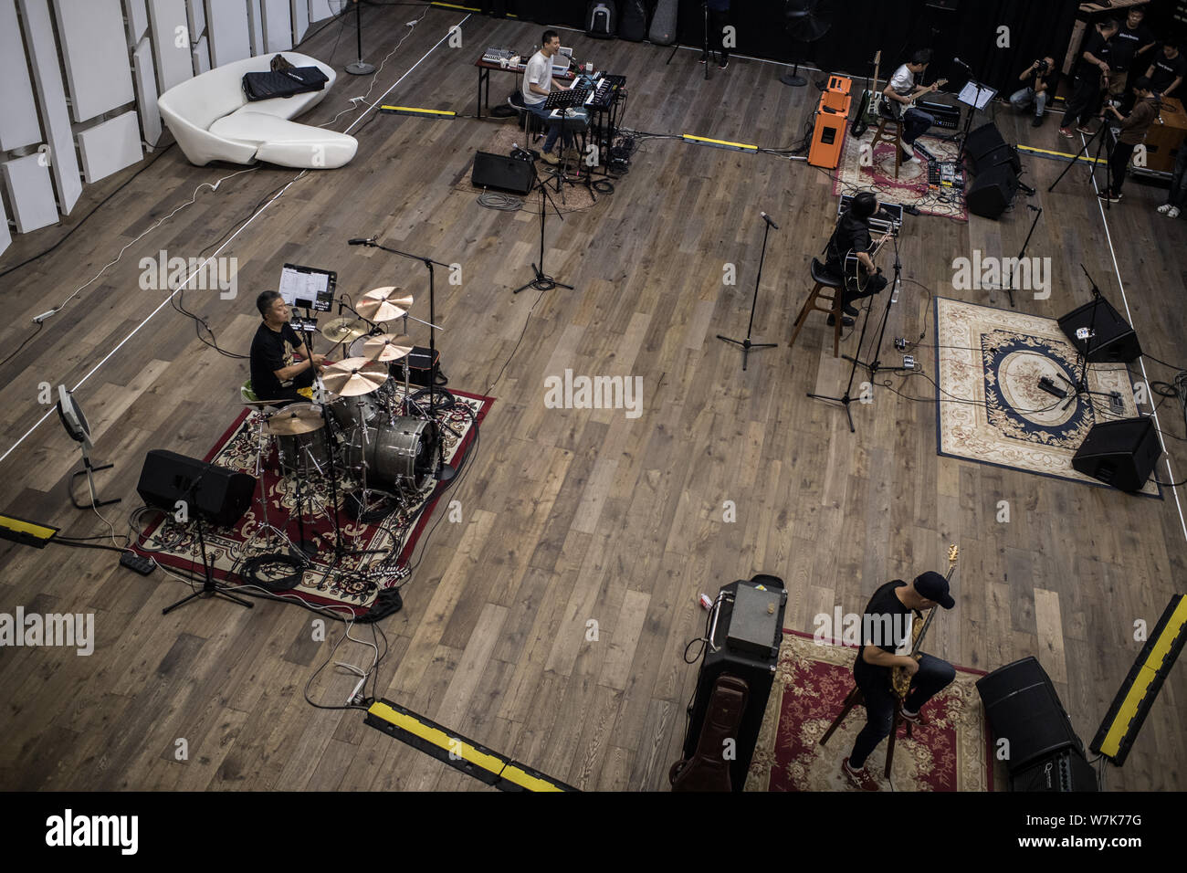 Chinese rock band Black Panther takes part in a rehearsal for the ...