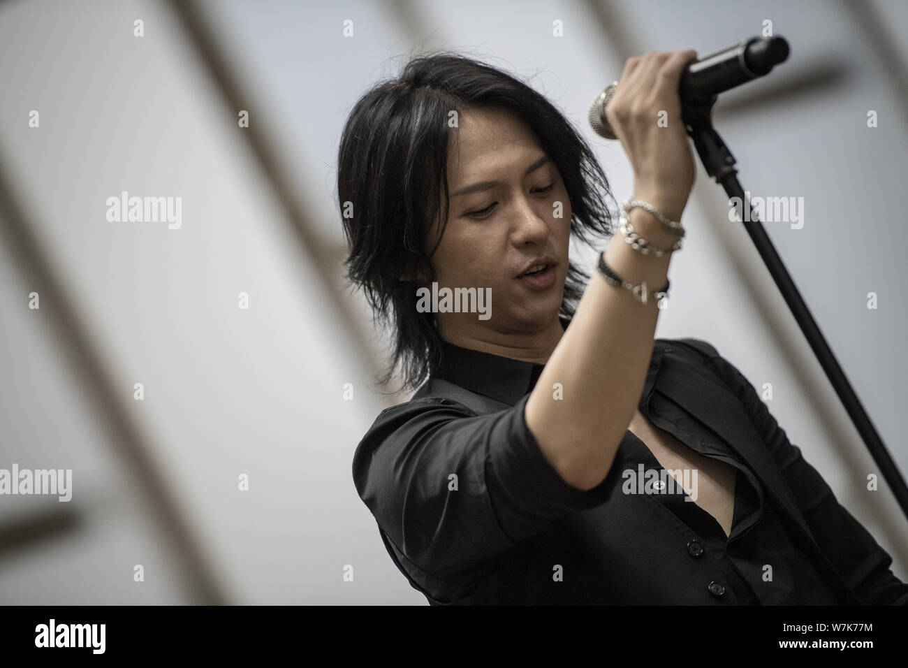 Chinese rock band Black Panther takes part in a rehearsal for the ...