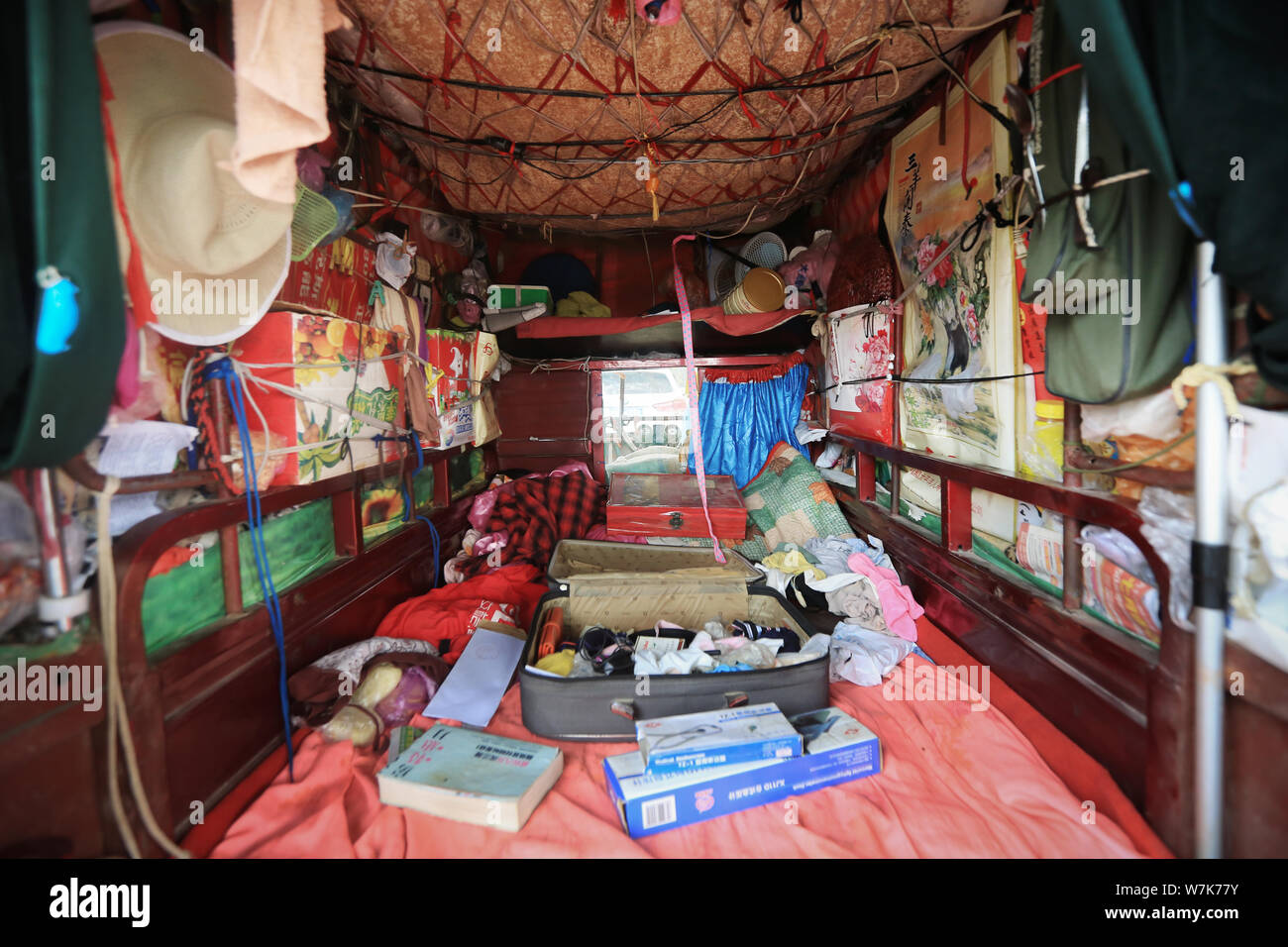 Interior view of a "van", which is the mobile home turned by Chinese ...