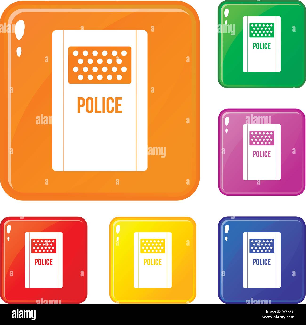 Riot shield icons set vector color Stock Vector Image & Art - Alamy