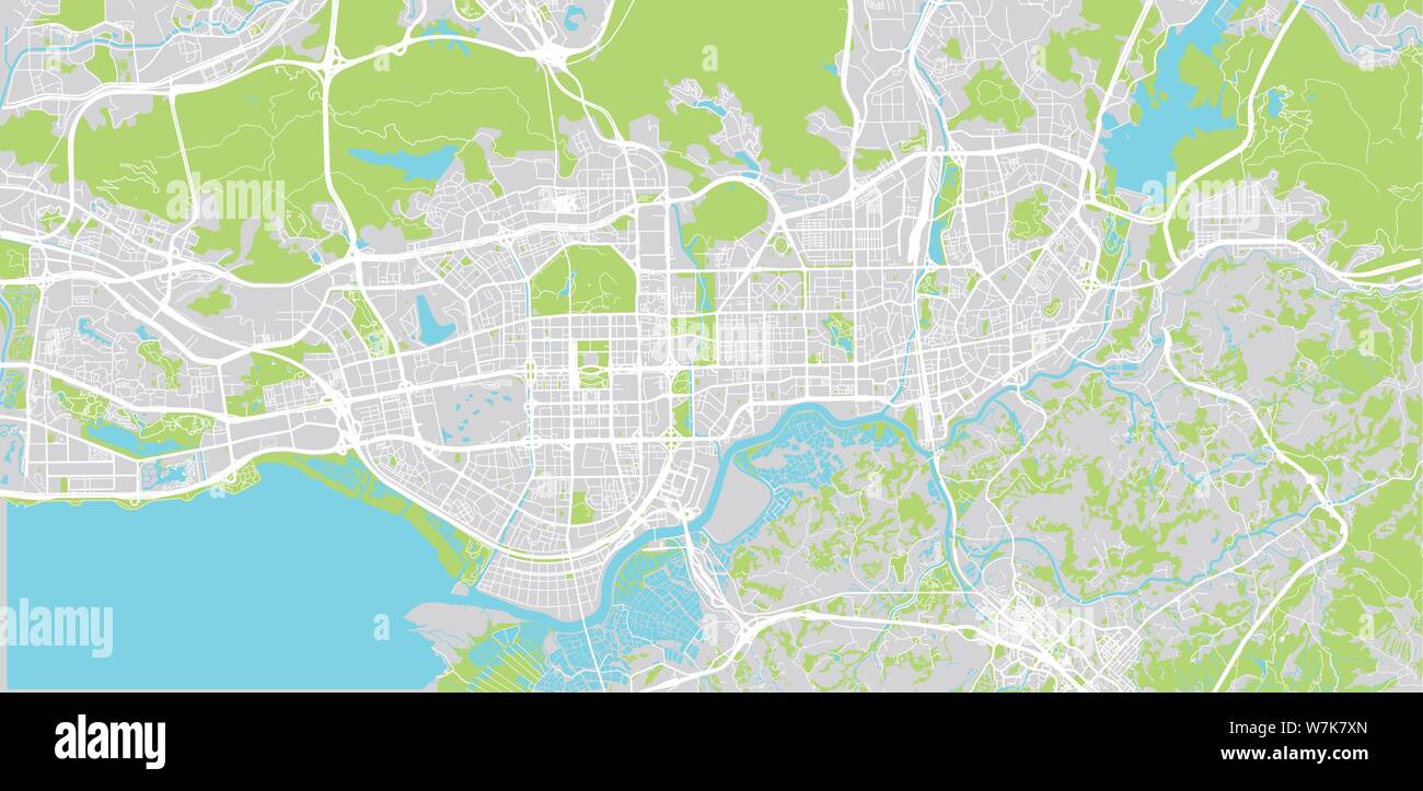 Urban vector city map of Shenzhen, China Stock Vector Image & Art - Alamy