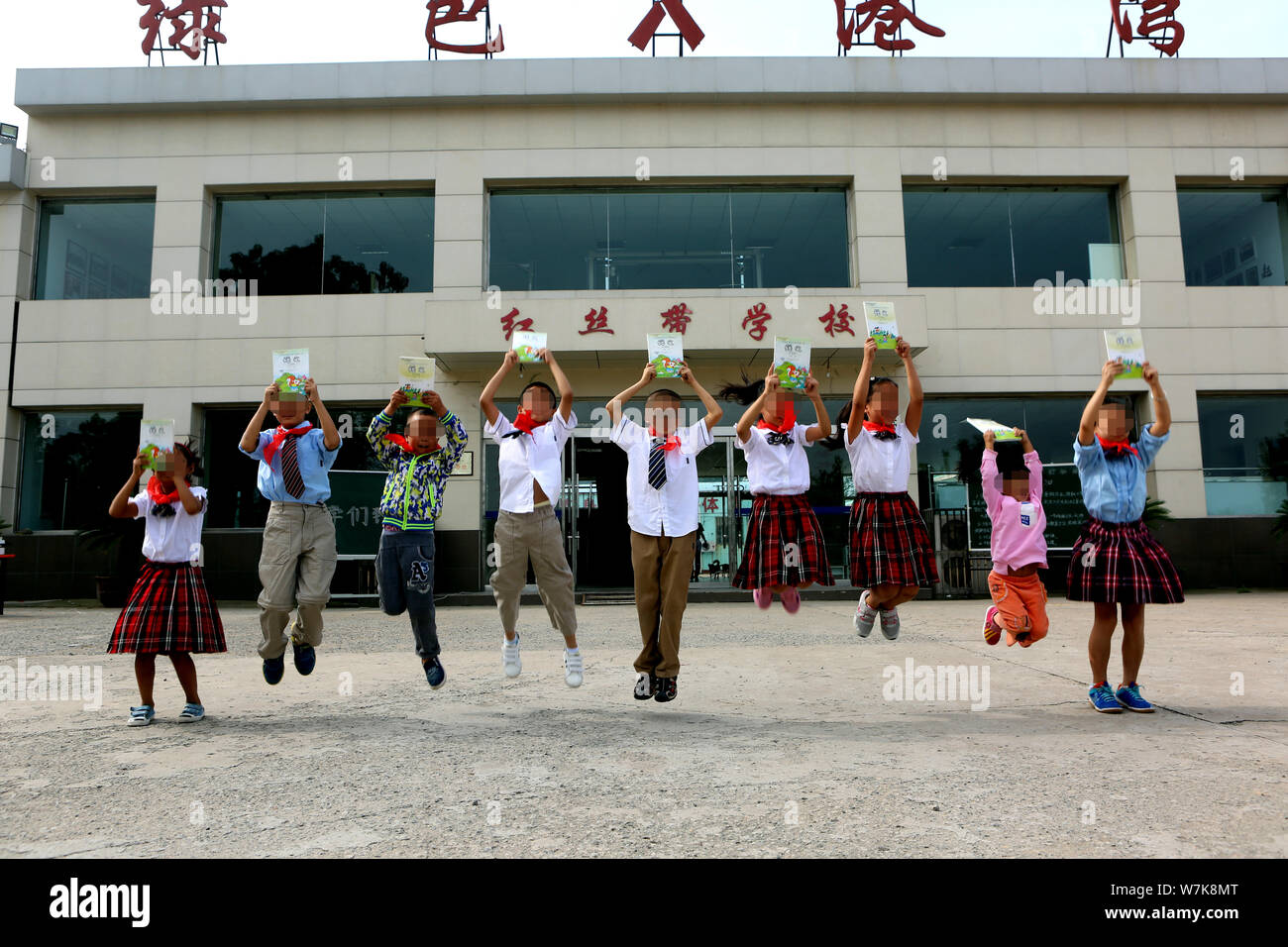 Chinese students are pictured at the Linfen Red Ribbon School in Linfen ...