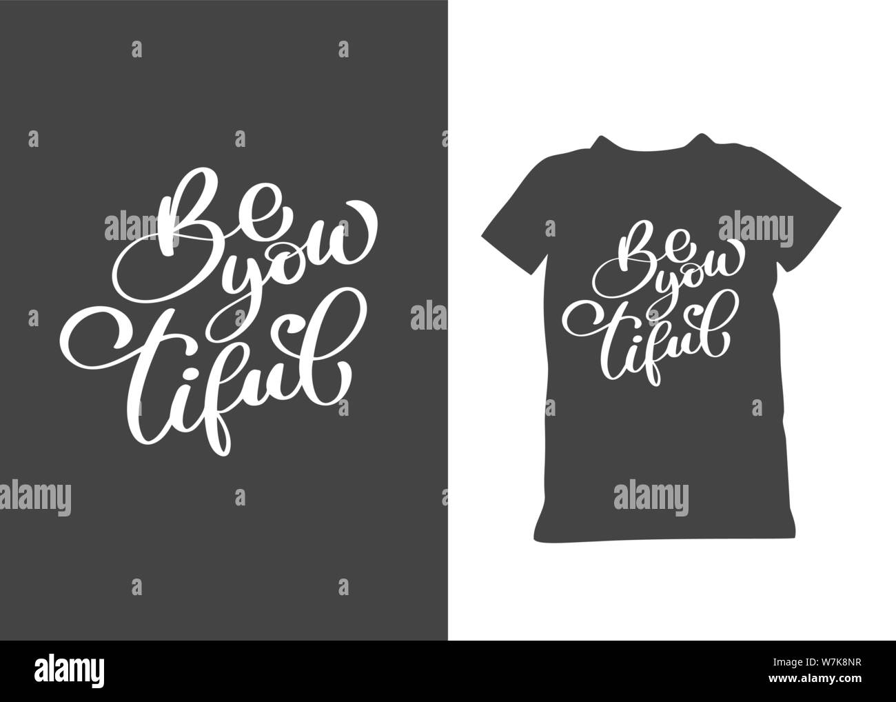 Be you tiful hand drawn vector lettering for Beauty concept. Joyful ...