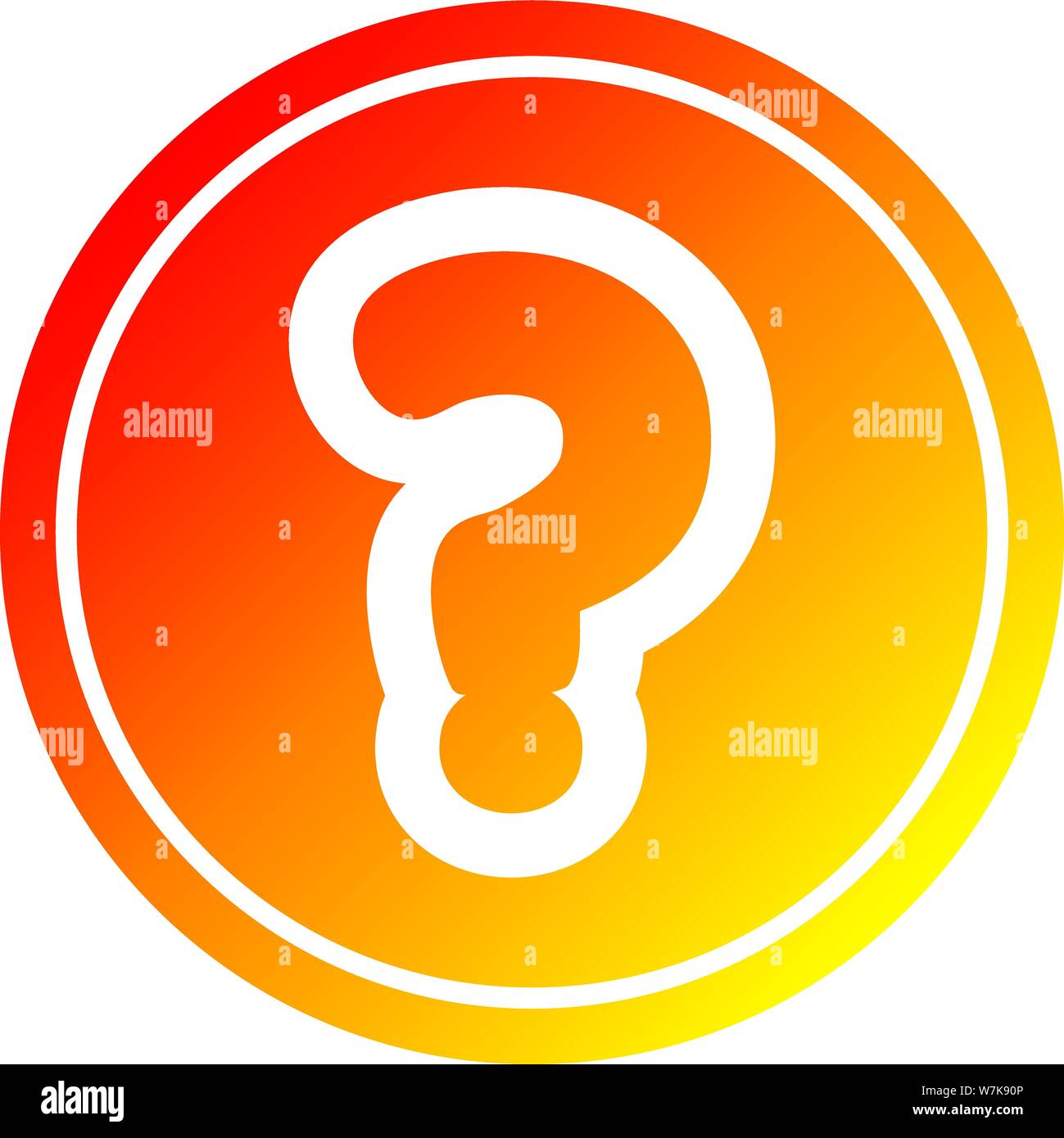 question mark circular icon with warm gradient finish Stock Vector ...