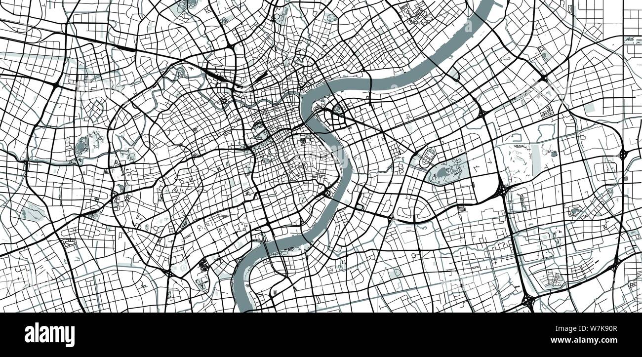 Urban vector city map of Shanghai, China Stock Vector Image & Art - Alamy