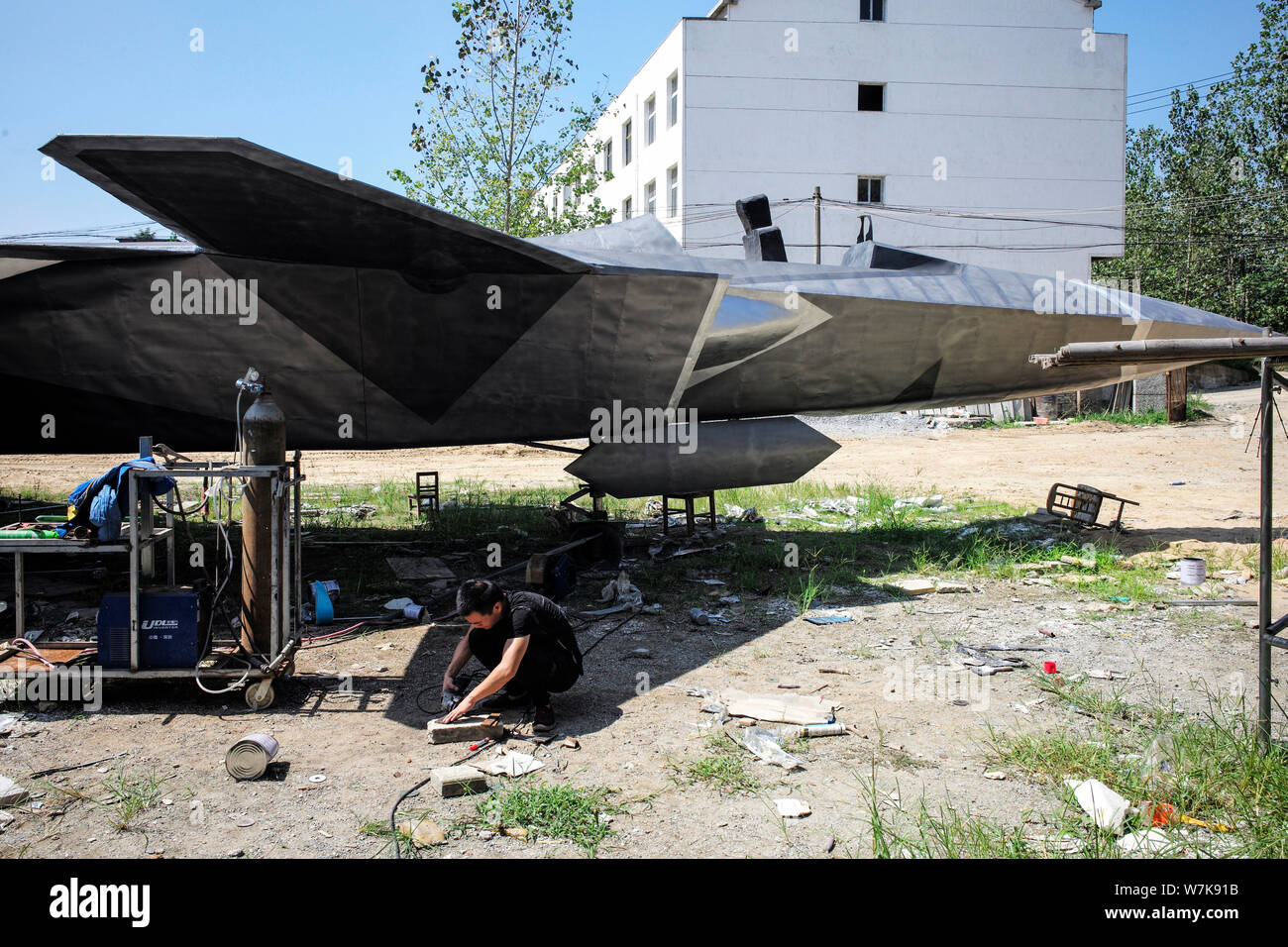 The life-size model of the J-20 stealth fighter aircraft of Chinese PLA ...