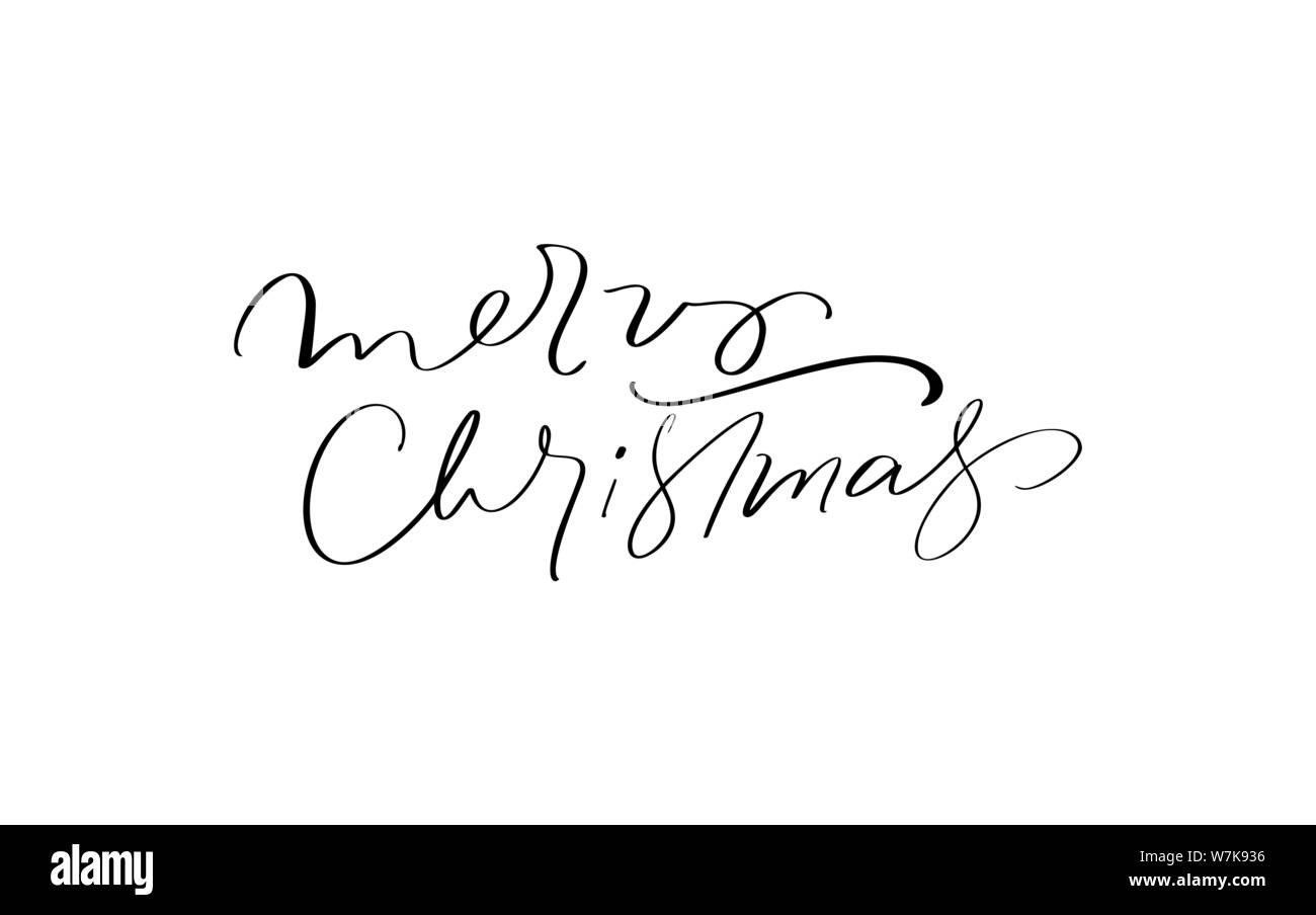 Merry Christmas vector Calligraphic text. Lettering design card ...